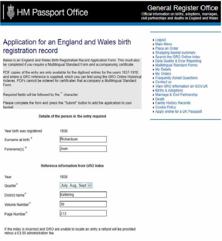 Family Tree: Guide to a Birth Certificate in England and Wales - Family ...